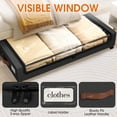 Under Bed Storage Container with Wheels, Clear Window & Label, Rolling ...