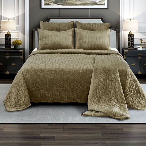 Velvet Quilt Set by Brielle - Walmart.com