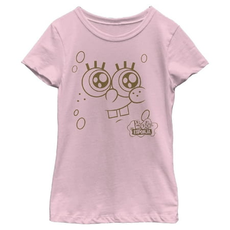 Nickelodeon Spongebob Squarepants Esponja Face Girls Short Sleeve Tee ...