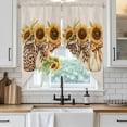 Bow Sunflowers Swag Curtain Valance for Window 2 Panels Fall Leopard ...