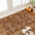 Brown Orange Door Mat 20x31.5 Inch White Tree Branch Botanical Abstract ...