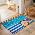 Swimming Pool Water Ripple Rectangle Rug 2'x3' Summer Slippers ...