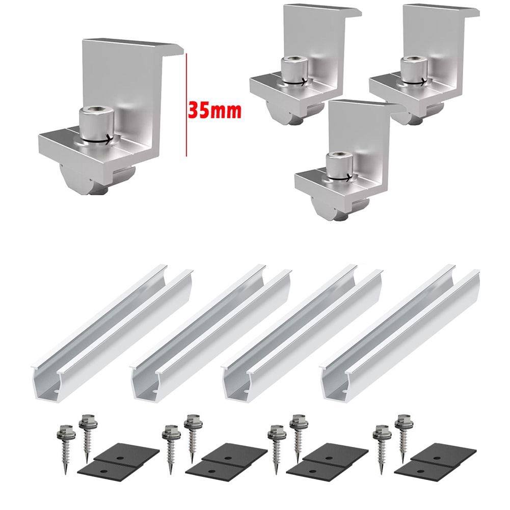 1/2 Set Solar Panel Module Aluminum Bracket Rail Fastening Rail ...