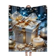 Cozy Flannel Blanket with Christmas Gift Box & Candles Print, Super ...