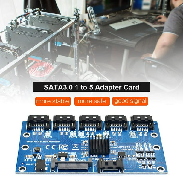 SATA Expansion Card 1 to 5 Port SATA3.0 Motherboard 6Gbps Riser Hub ...