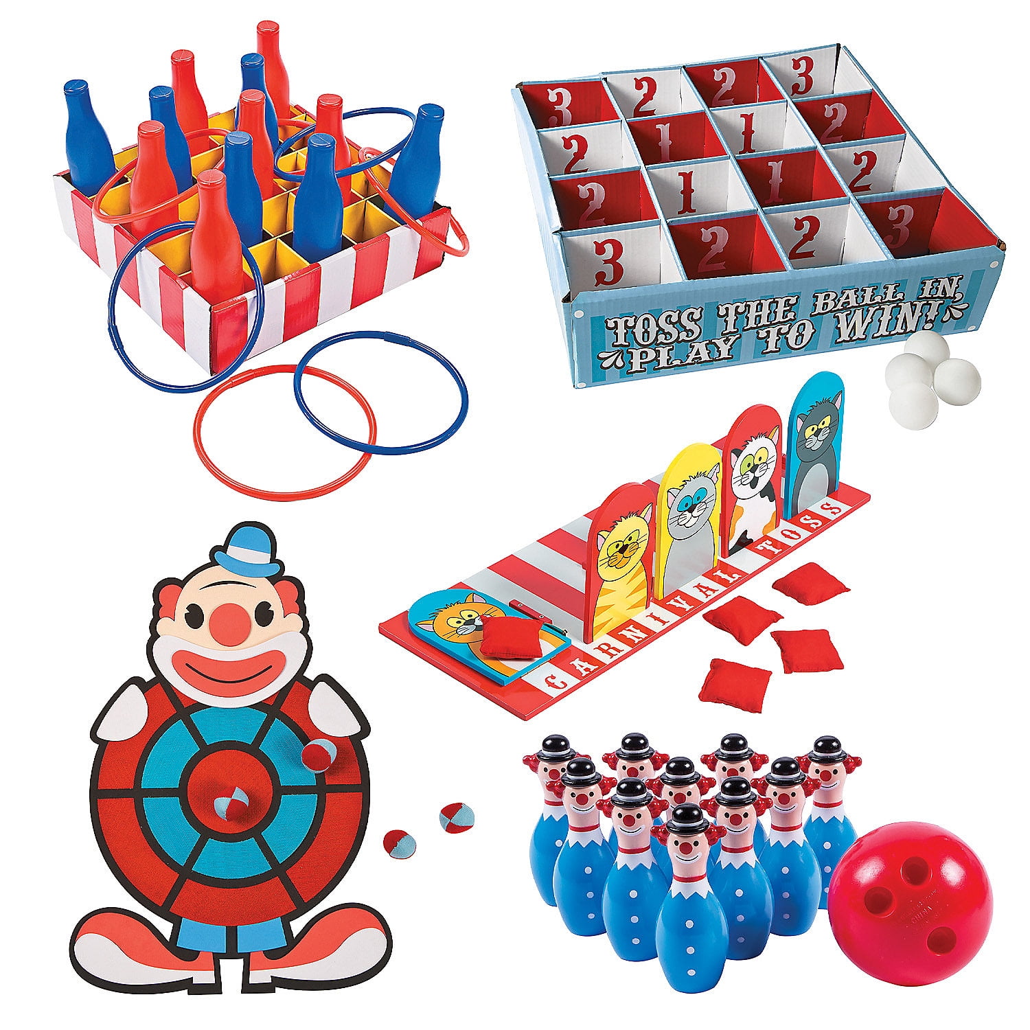 Carnival Game Kit - 5 Games, Toys, Party Supplies, 53 Pieces - Walmart.com