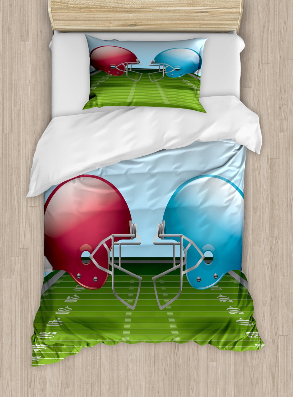 Football Duvet Cover Set Twin Size, American College Sports Composition ...