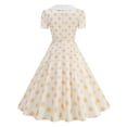1950s Dresses for Women Pinup 50s Retro Polka Dots Midi Dress Short ...