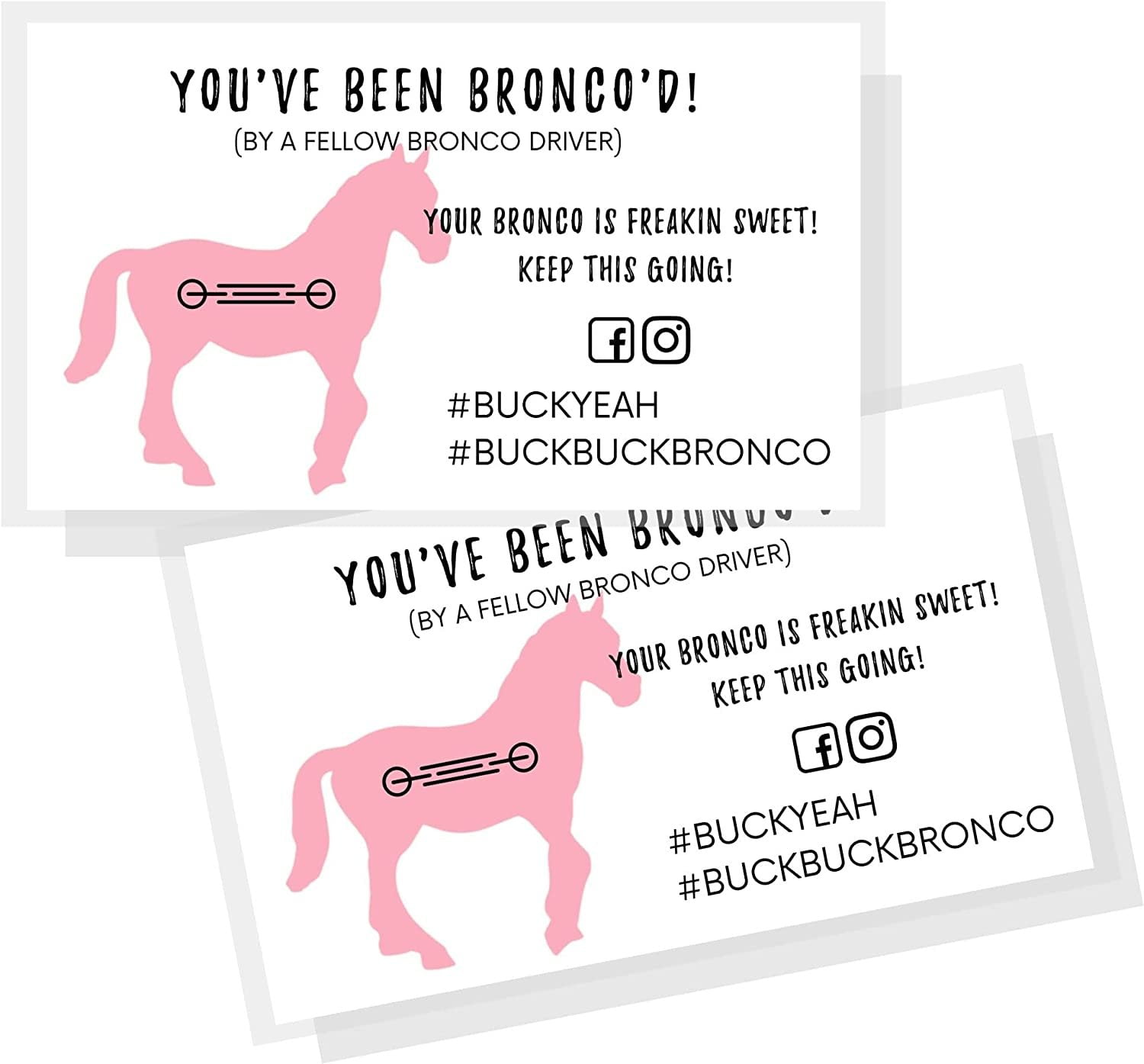You Have Been Bronco'd 50 Pack 2 x 3.5" inches Business Sized Card Buck ...