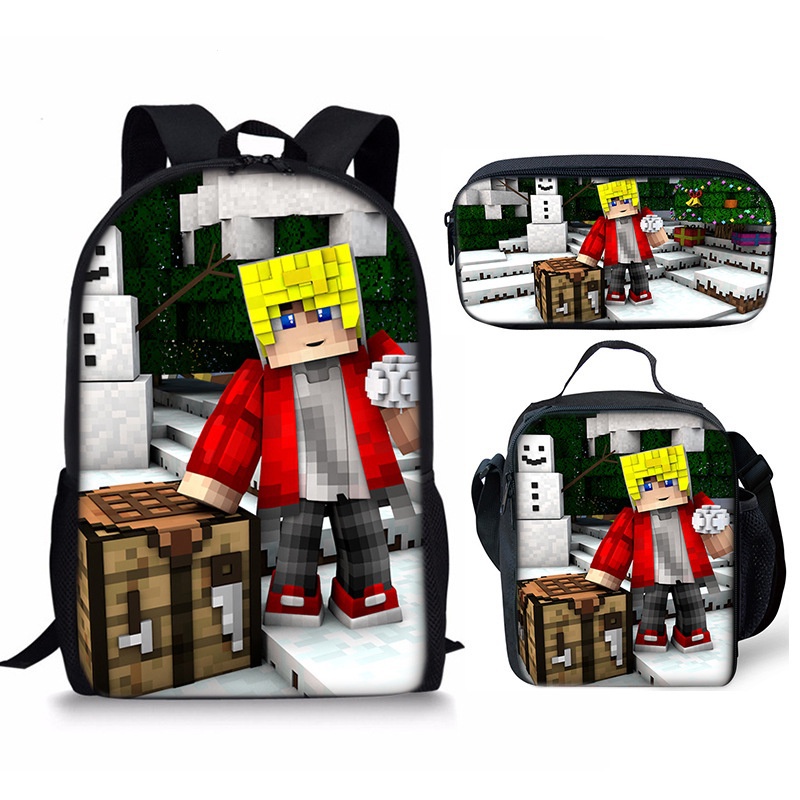 3pcs juego de cubo mundo impreso estudiante mochilas escolares para ...