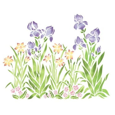 Large Mixed Flower Garden Wall Stencil SKU #182A by Designer Stencils ...