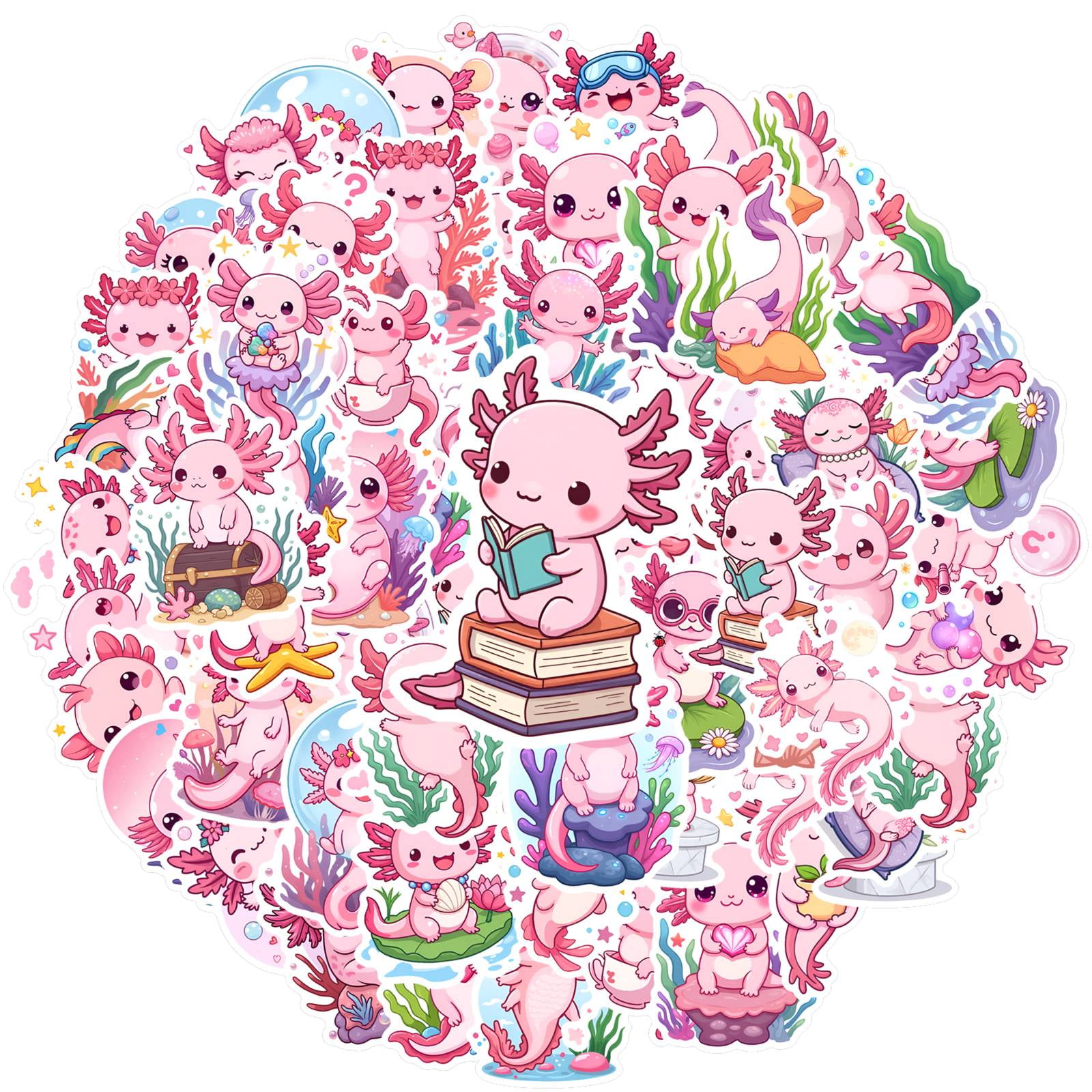 Click here for Yezdix 35pcs-50pcs Cute Axolotl Stickers Ocean Kid... prices
