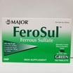 Major Ferosul Iron Ferrous Tablets, 325 mg, Prevents Low Blood Levels ...