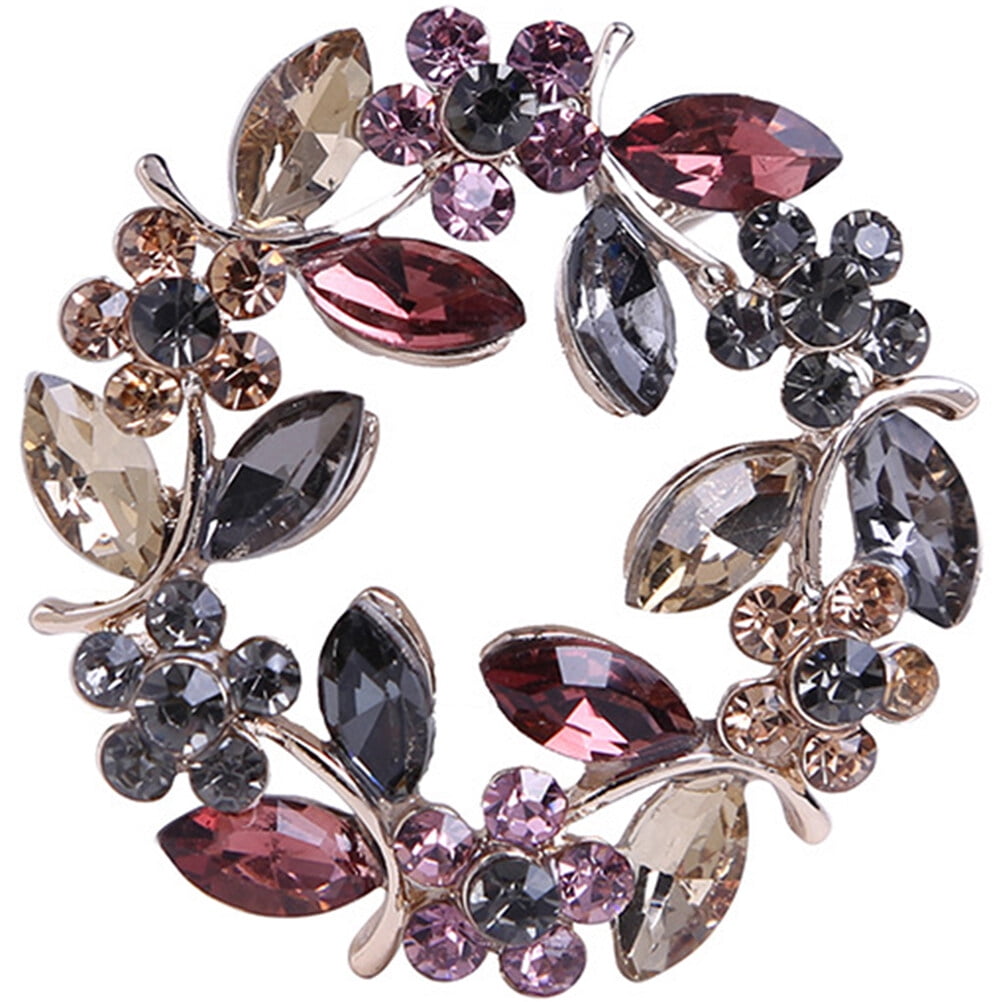 Rhinestone Flower Brooch Pin Crystal Floral Lapel Pin Women Brooch ...