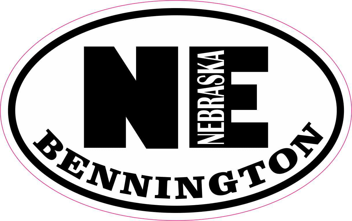 StickerTalk Oval Bennington Nebraska Vinyl Sticker, 4 inches x 2.5 ...