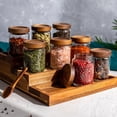 Clear Storage Canister Glass Jar With Wooden Lid Great For Organizing ...