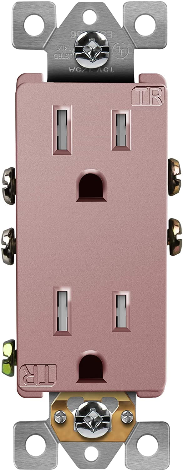 ENERLITES, Rose Gold Elite Series Decorator Receptacle Outlet Child ...