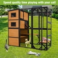 MEDEHOO Large Catio Outdoor Cat Enclosure, 77 Inch Weatherproof Cat ...