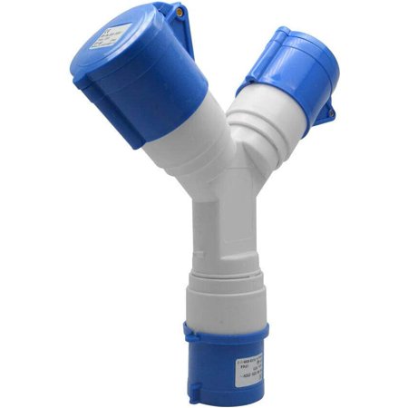 2 Socket Adapter 3-Pole Plug Cover 16A 220V Industrial IP44 - Multi ...