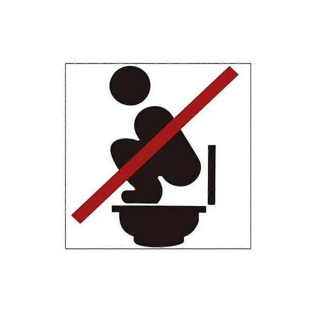 Warning Decals for Toilet Adhesive No Squatting Toilet Warning Stickers ...