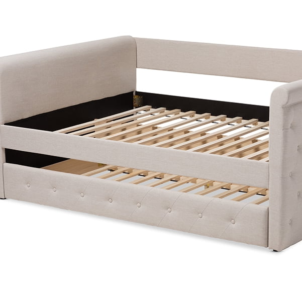 Baxton Studio Alena Modern and Contemporary Upholstered Daybed with Trundle Multiple Sizes Multiple Colors