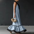 Bixock Maternity's Dress Crew Neck Sleeveless A Line Maxi Dress Loose ...