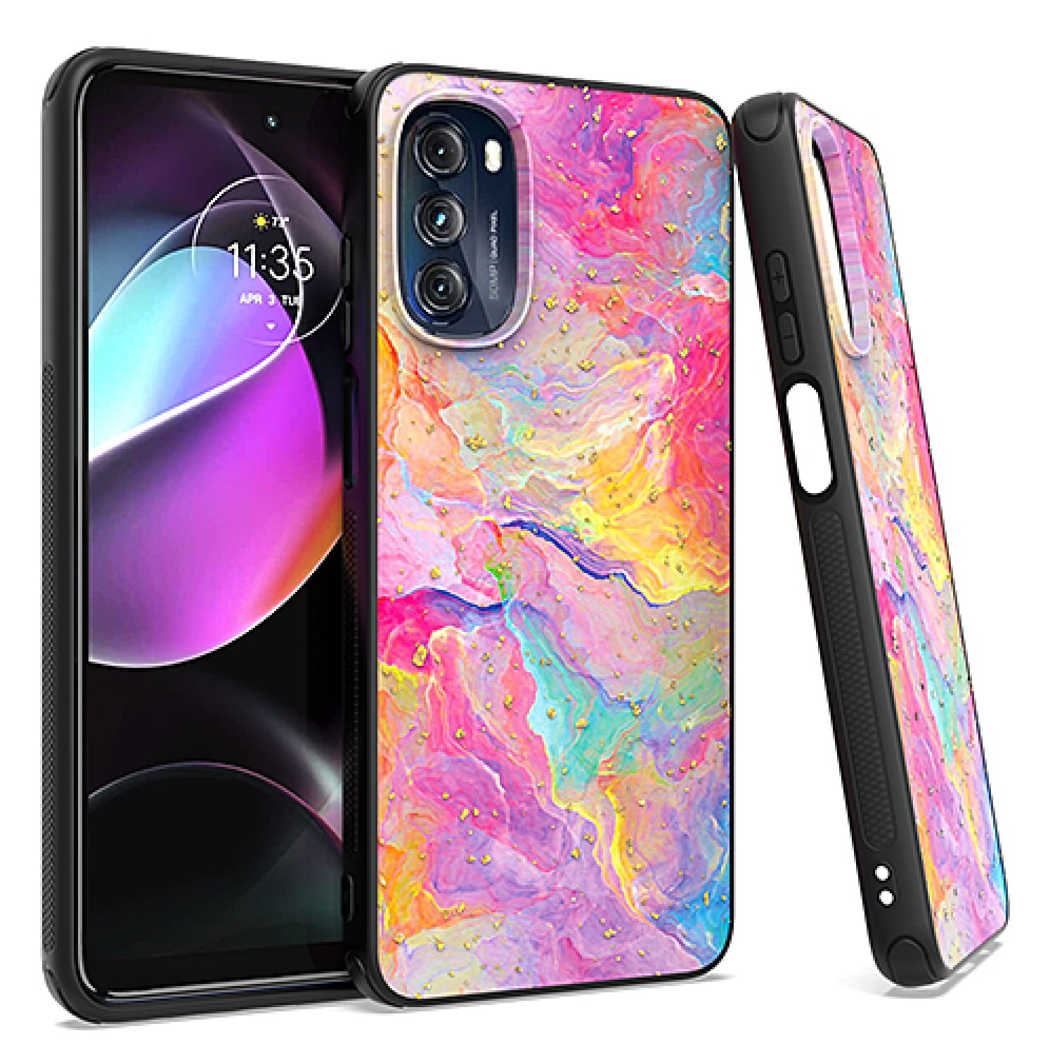 For Motorola Moto G 5G 2022 XT2213DL Chrome Glitter Cover Cell Phone ...