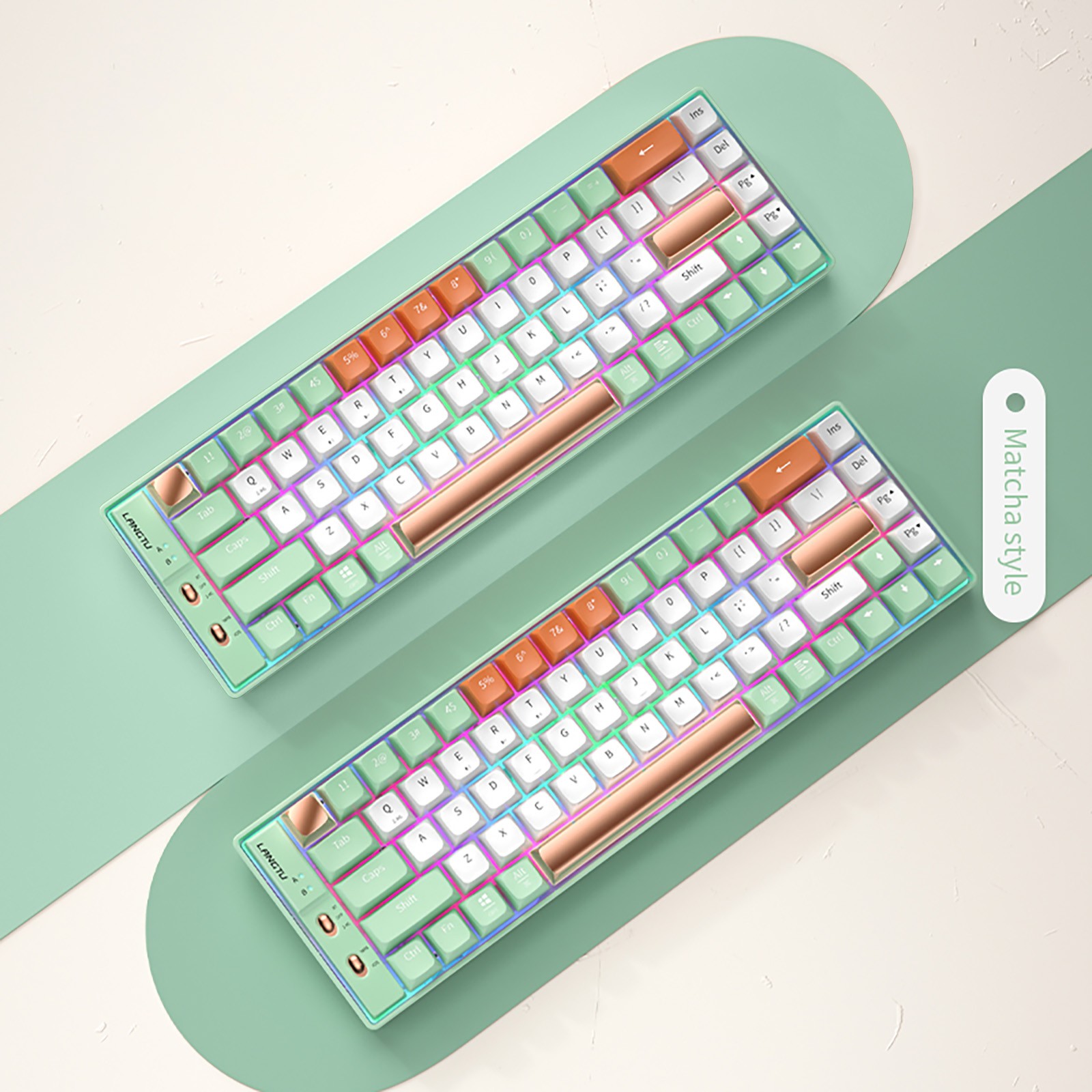 Buy Lwhmf 3 Modes 66% Mechanical Gaming Keyboard 69 Mini RGB Red Switch ...