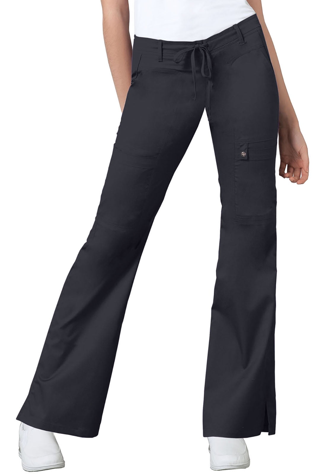 Cherokee Luxe Women's Scrubs Pant Low Rise Flare Leg Drawstring Cargo ...