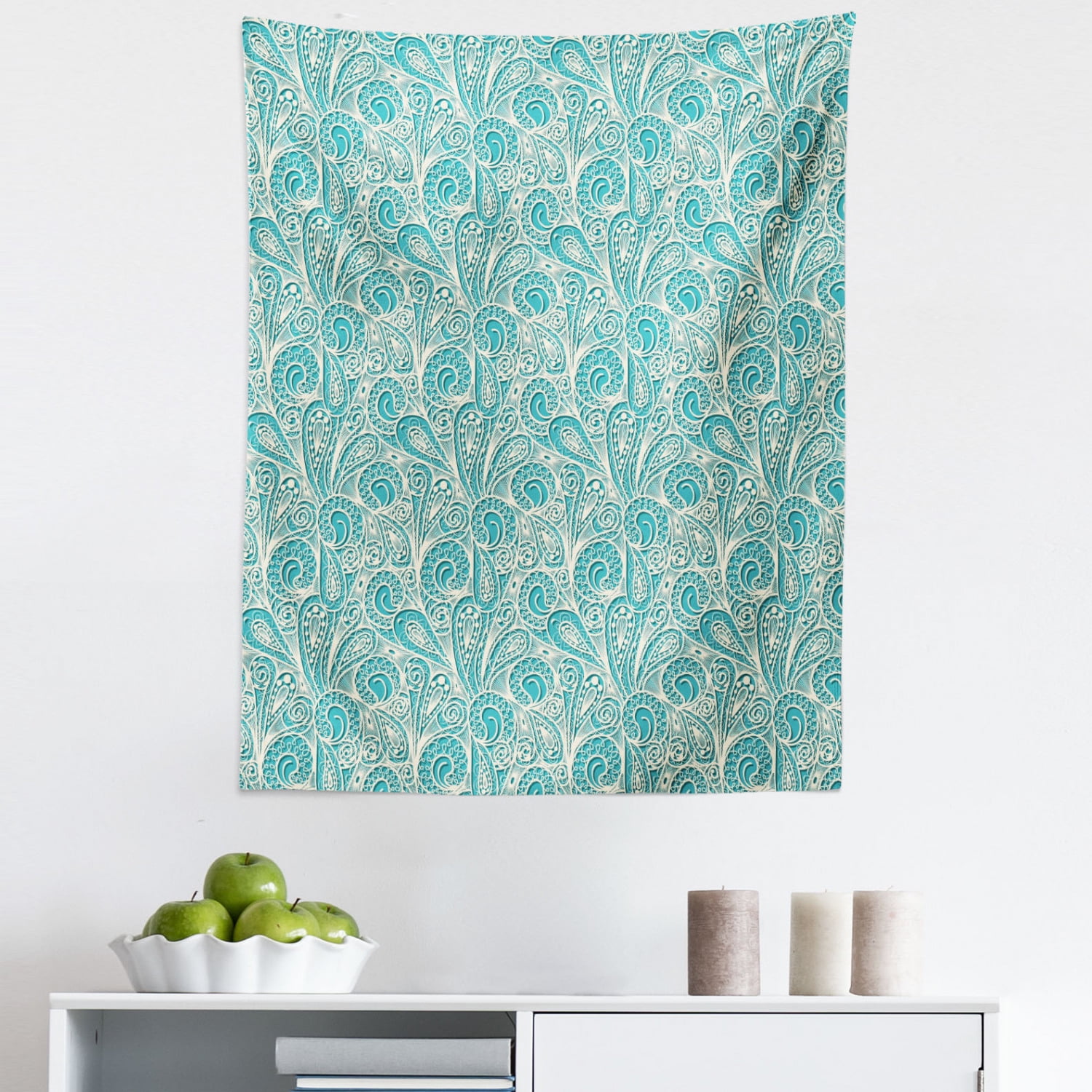 Teal Tapestry, Classical Lace Style Pattern with Romantic Feminine ...