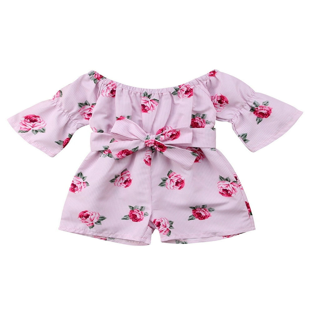 Click here for Generic Baby Girl Off The Shoulder Floral Romper J... prices
