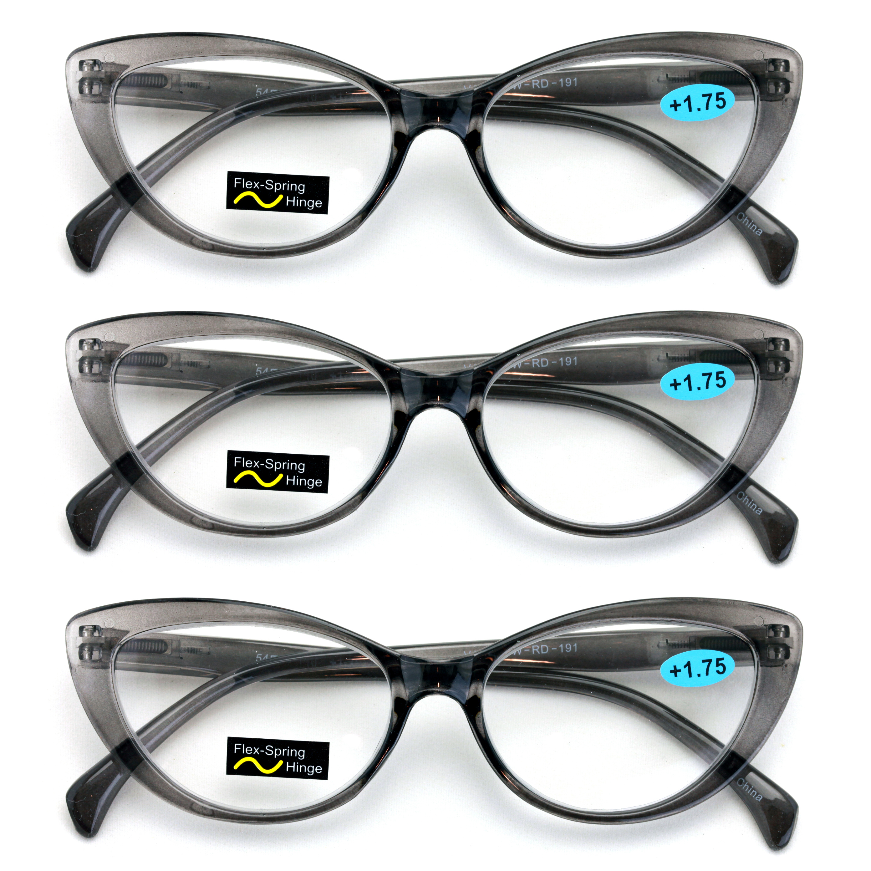 V W E Womens Cat Eye Reading Glasses Clear Gray 3 Pair Walmart V W E Womens Cat Eye Reading Glasses Clear Gray 3 Pair Walmart