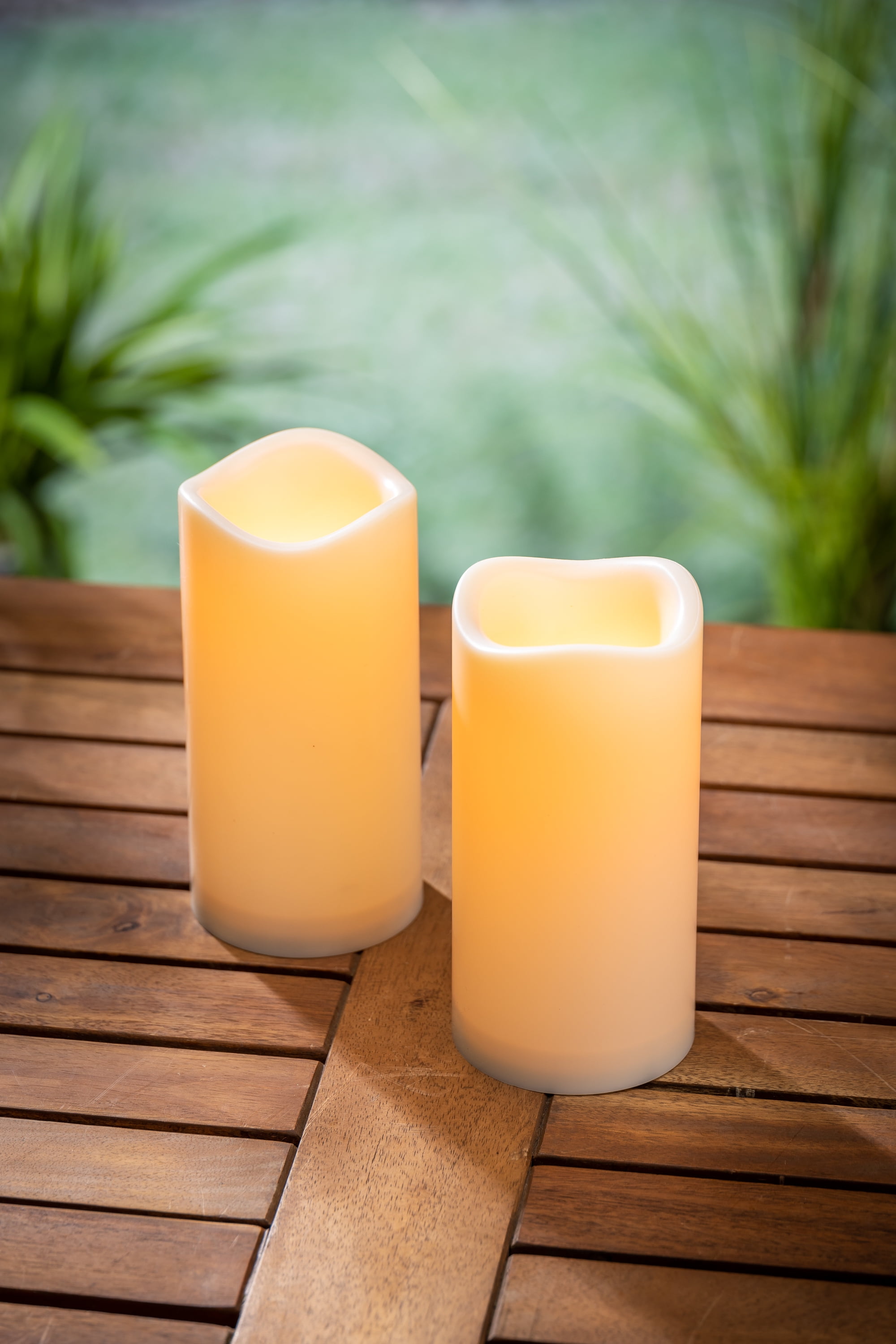 Better Homes & Gardens 6" White Flameless Flicker Outdoor LED Candle 2 ...