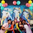 12x8ft Photo Backdrop, Western Horse Soft Polyester Backdrop Curtains ...