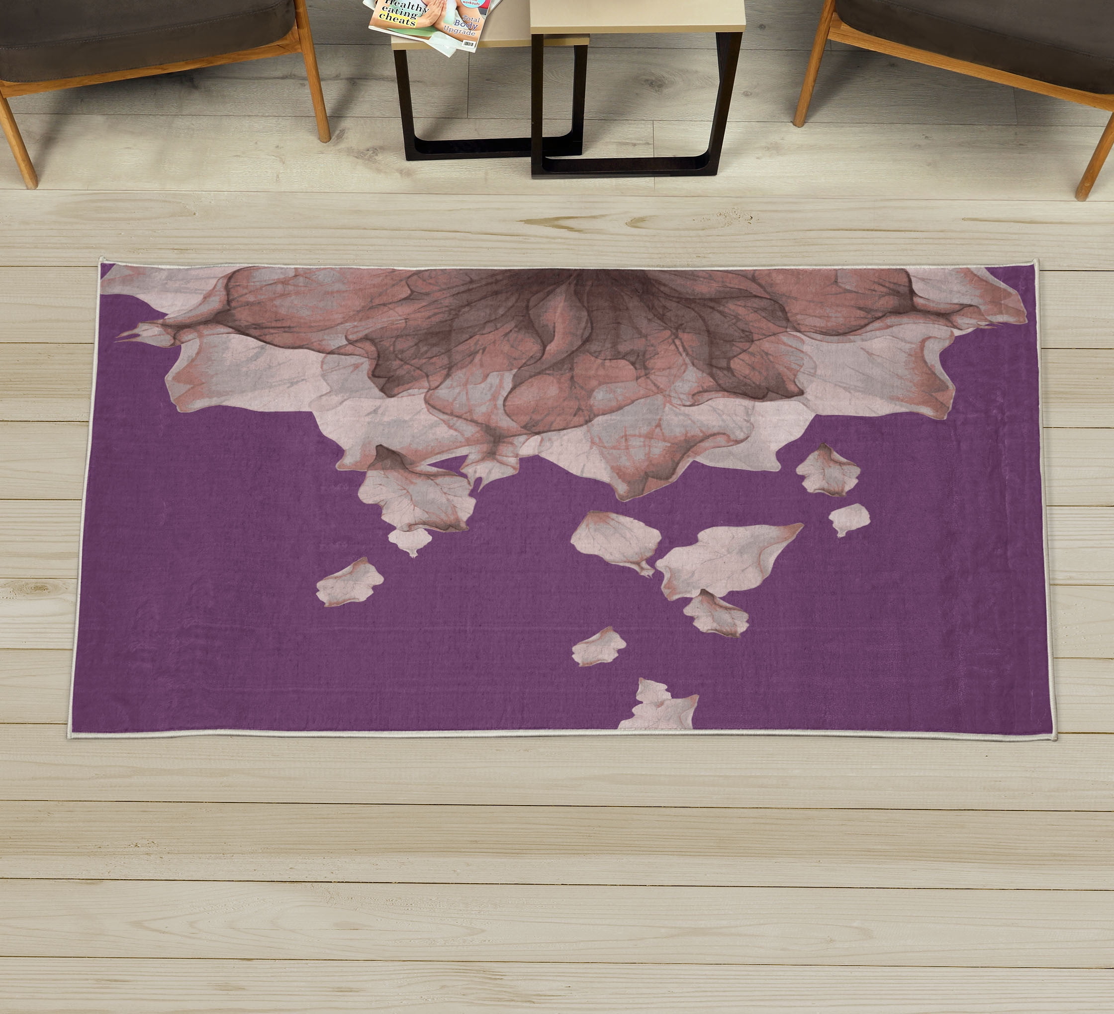 Flower Decorative Rug, Abstract Themed Modern Futuristic Image with ...