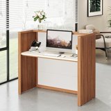 Tribesigns Reception Desk with Counter, Modern 47 inch Small Front Desk ...