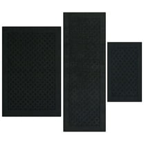 Mainstays Dylan Solid Diamond Olefin Black Indoor Rug Set, 3-Piece ...