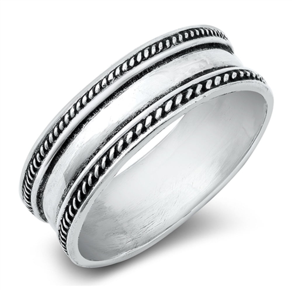 Sterling Silver Rope Edge Bali Ring Size 7 - Walmart.com