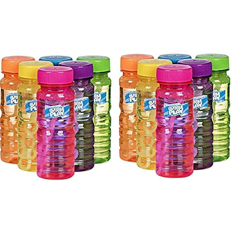 BubblePlay Bubble Blower Bottles with 5-Hole Bubble Wand: 4 OZ Bottles ...