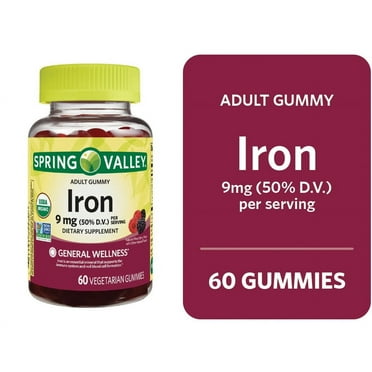 Spring Valley Iron General Wellness Dietary Supplement Tablets, 65 mg ...