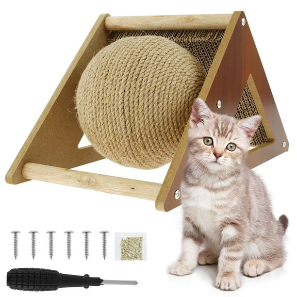 EASTIN Cat Scratcher Toy Cat Scratching Ball Toy Natural Sisal ...