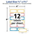 Avery Durable ID Labels, 3/4" x 1-3/4", Film, Permanent, Neon Border ...