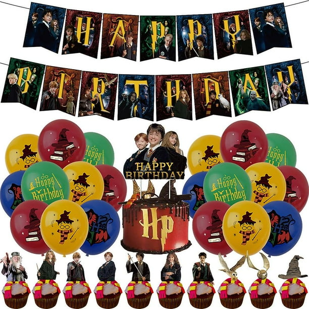 Harry Potter Theme Birthday Decoration Set Includes Happy Birthday ...