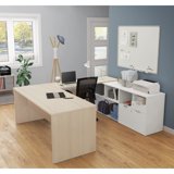 Bestar i3 Plus U Shape Computer Desk in Bark Gray - Walmart.com