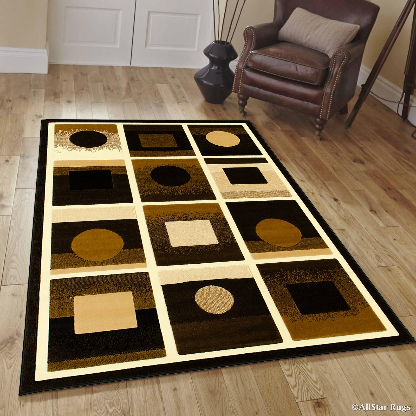 Allstar Black Modern Formal Area Rug (7' 10" x 10' 2") - Walmart.com