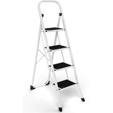 HomGarden 4 Step Ladder, Folding Step Stool with Wide Anti-Slip Pedal ...