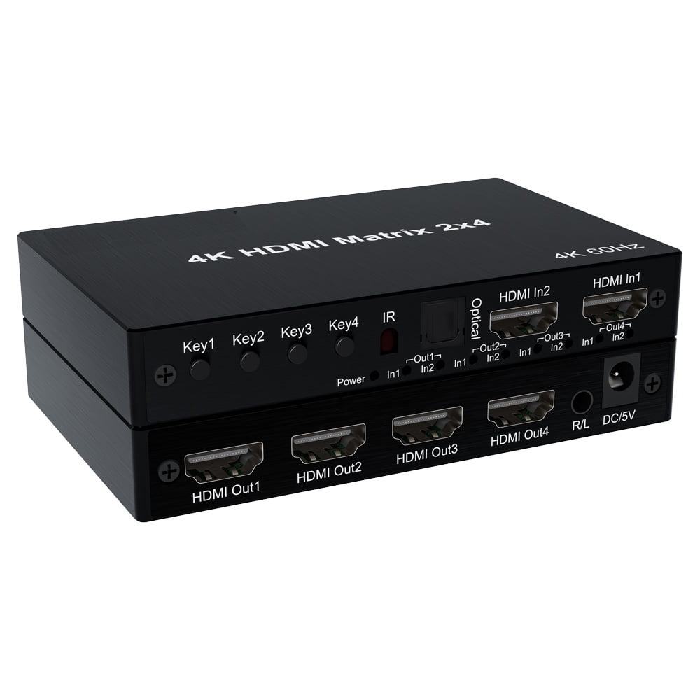 axGear 2X4 HDMI 3D True Matrix Switch Splitter 2 In Source 4 Out ...