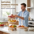3-Tier Fruit Basket, Oval Design with Bamboo Stand, Space-Saving ...