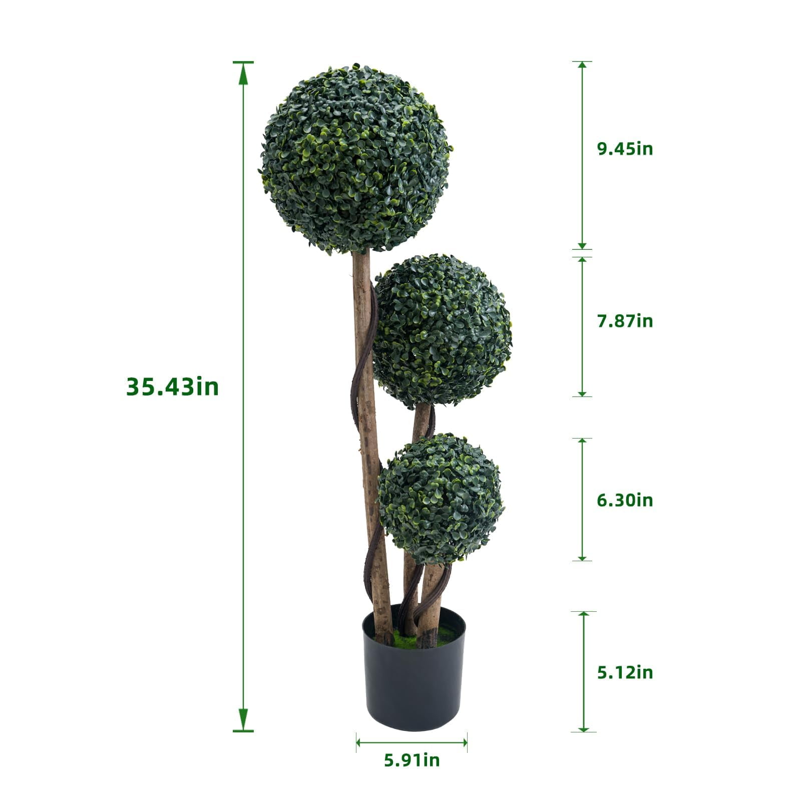 Click here for Akdsteel 35 Inch Artificial Triple Ball Boxwood To... prices