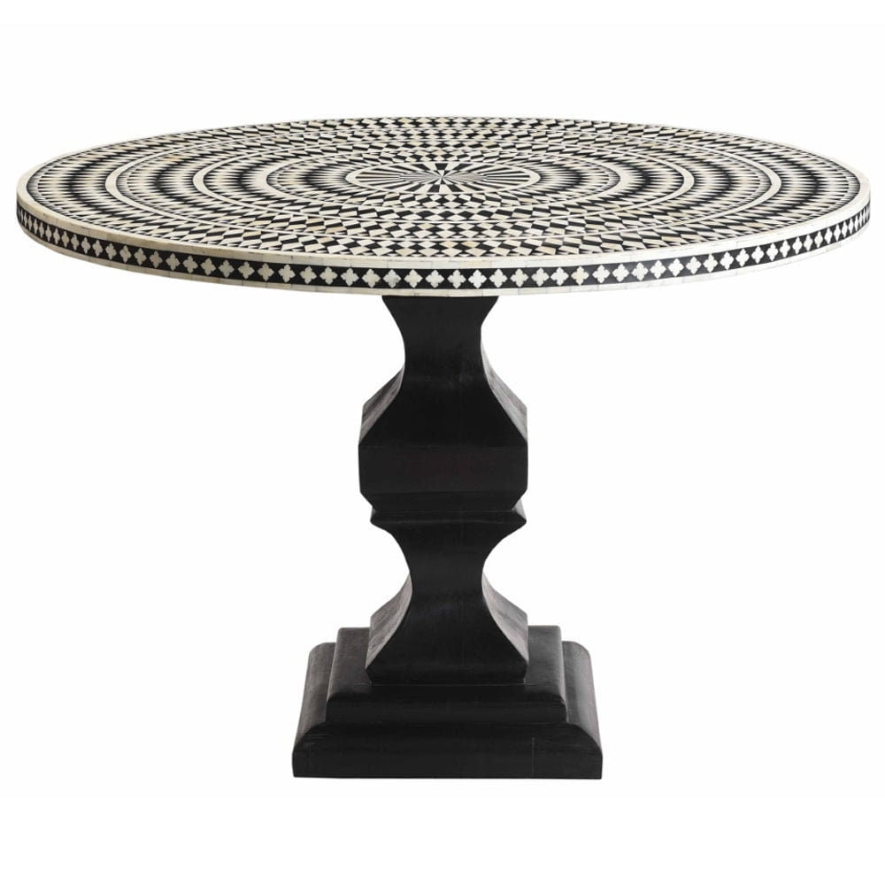 Diamond bone inlay dining table black, black bone inlay dining, dining ...